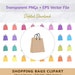 100 Shopping Bag Clipart, Gift Bag Clip Art, Rainbow Colors, Digital ...