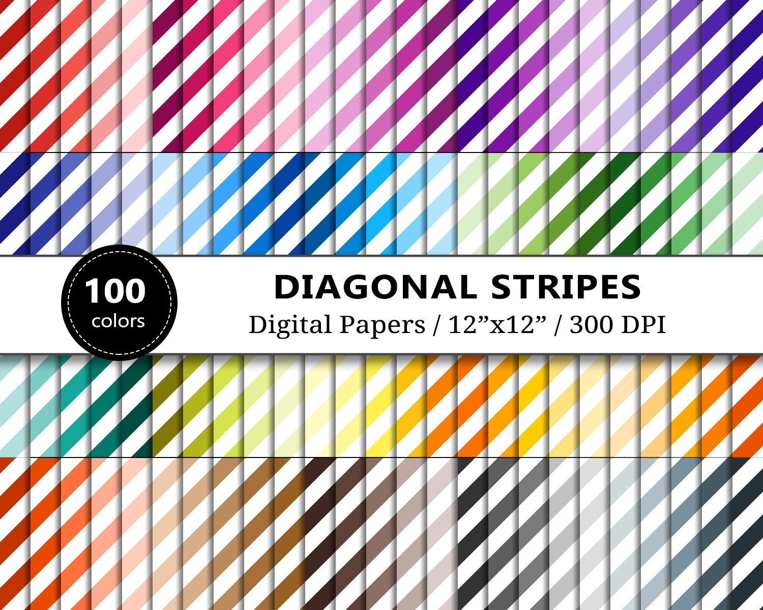 Diagonal Stripes Digital Paper Backgrounds Lines Textures - Etsy