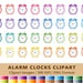100 Alarm Clock Clipart, Wake up Timer Clip Art, Rainbow Colors ...