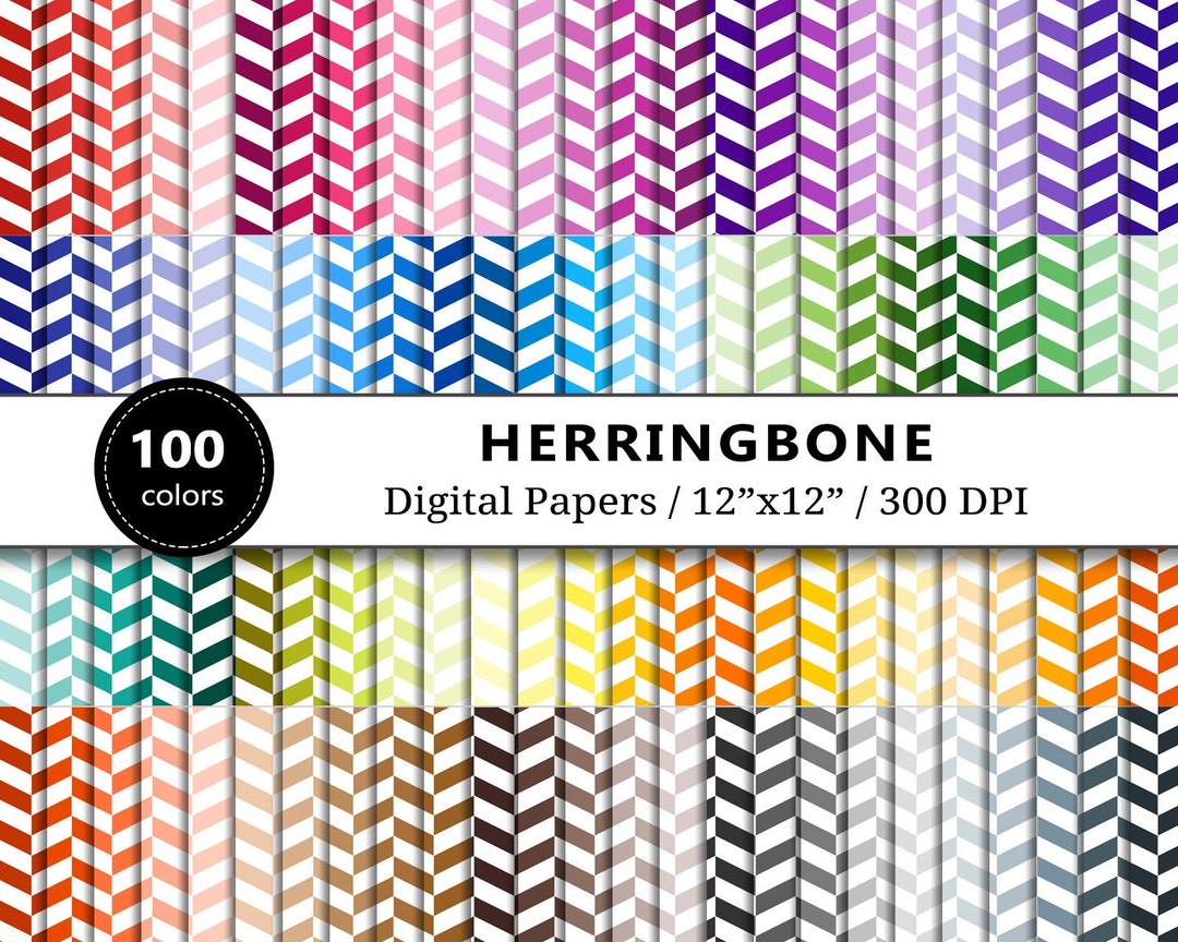 Small Herringbone Digital Paper, 100 Rainbow Colors, Fabric Backgrounds ...