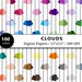 100 Pom Pom Clipart, Garland Clip Art, Rainbow Colors, Party Poms ...