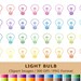 100 Light Bulb Clipart, Electricity Clip Art, Rainbow Colors, Vectors ...