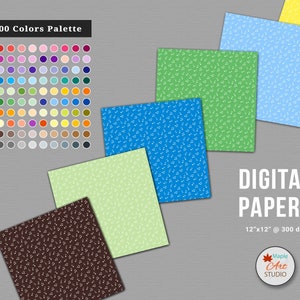 Music Notes Digital Paper, 100 Rainbow Colors, Musical Backgrounds ...