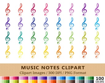 Watercolor Music Notes Clipart Musical Clip Art 14 Hand - Etsy UK