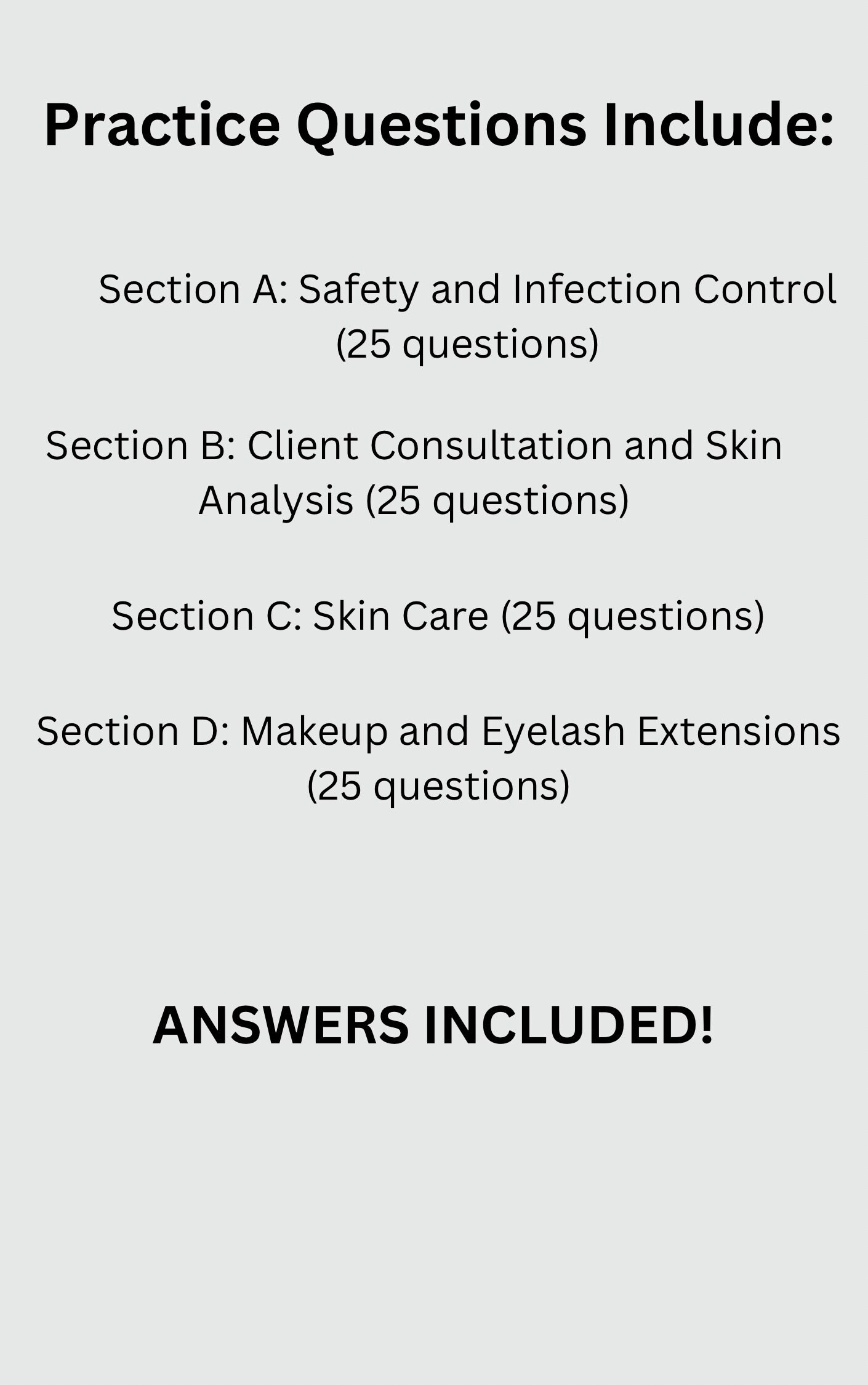 Esthetician State Board Practice Exam 100 Questions - Etsy