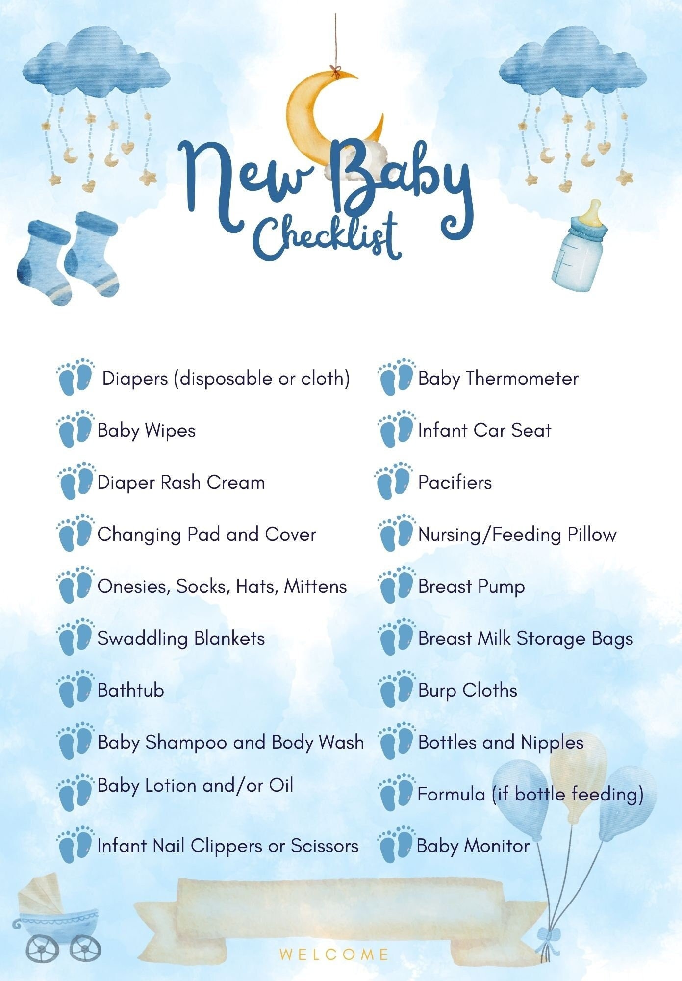 New Baby Checklist - Etsy