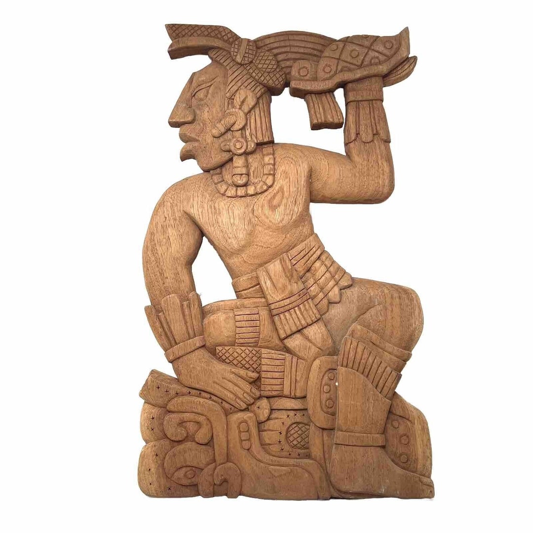 Vintage Aztec Mayan Themed Hand Carved Wood Plaque Tribal Americas - Etsy