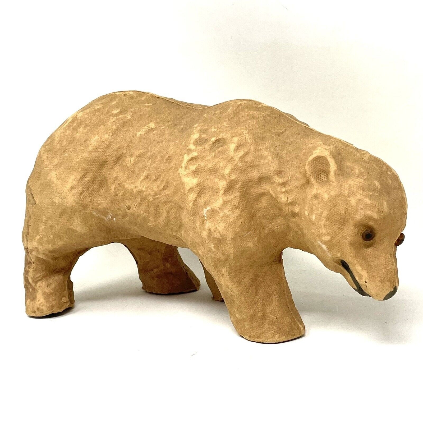 Antique Paper Mache Bear Toy Figurine Bead Eyes Hollow - Etsy