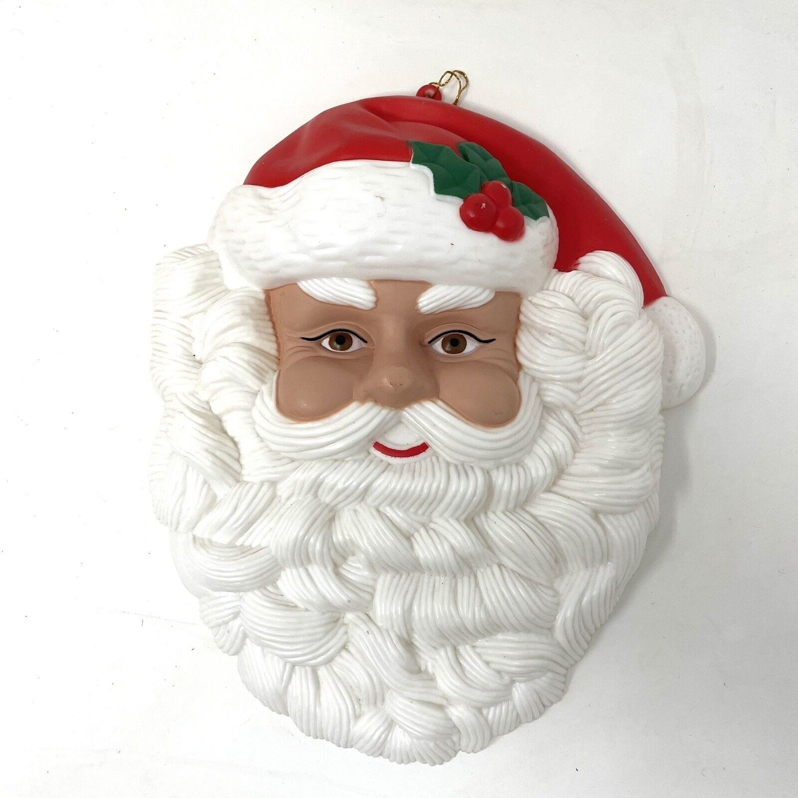 Vintage Hard Plastic Santa Claus Face Decor Wall Hanging Large Ornament ...