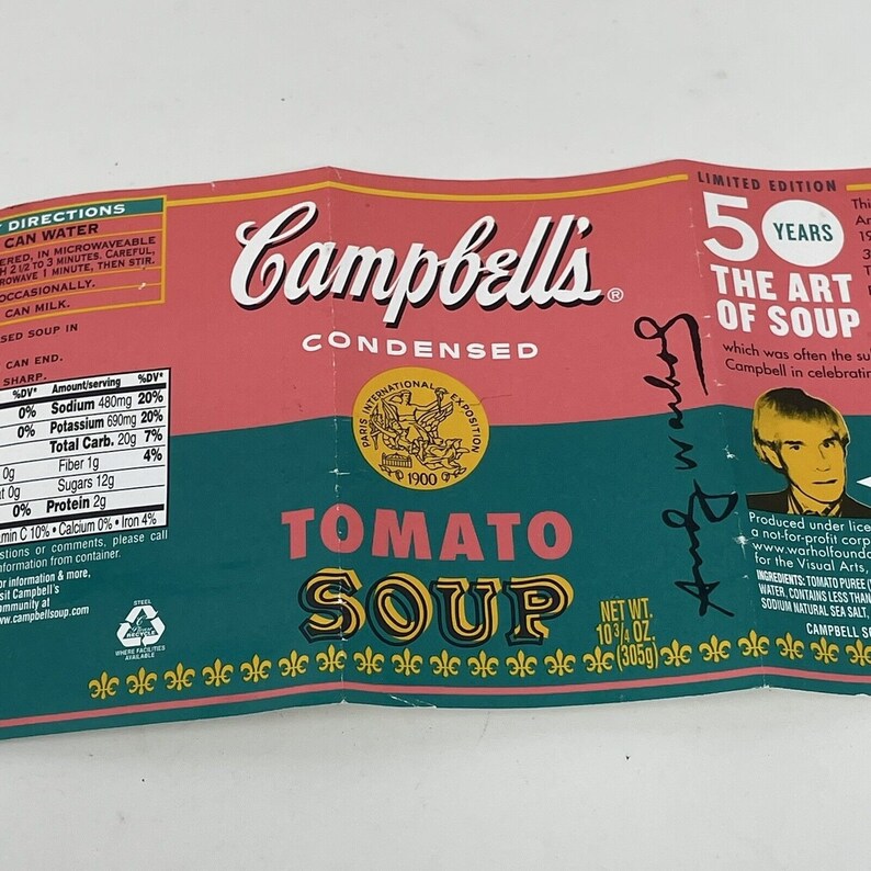 Andy Warhol Campbell's Soup Can Label 50th Anniversary Limited Edition ...