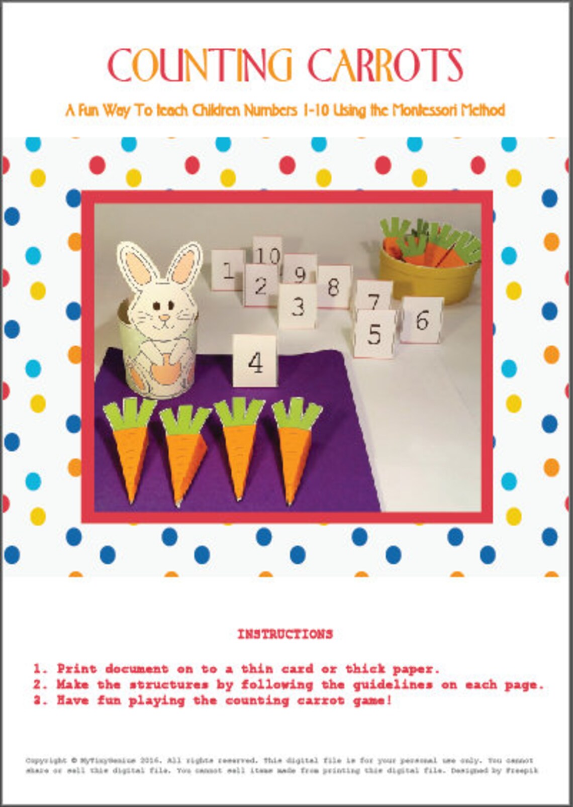 Counting Carrots/ Easter Activity for Kids A Fun Way to Teach - Etsy UK