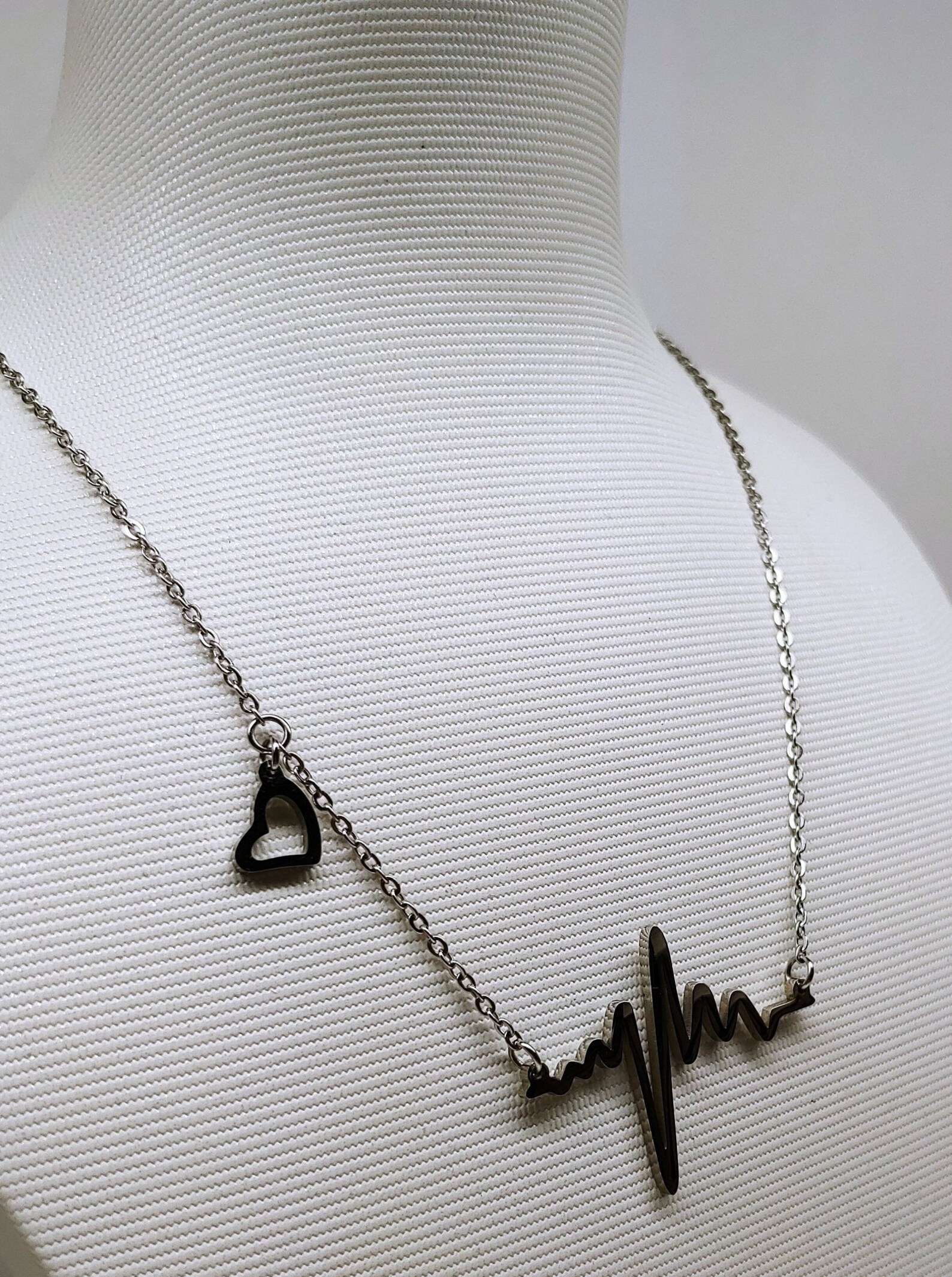ECG electrocardiogram Heartbeat Stainless Steel Necklace | Etsy