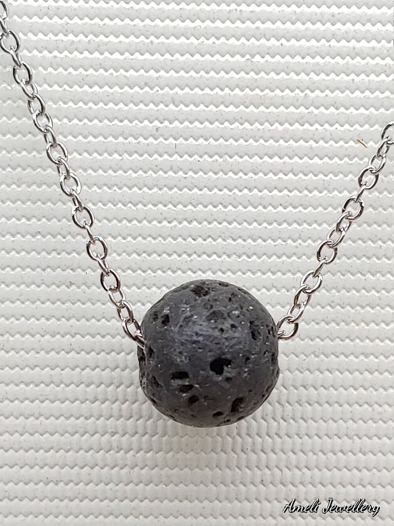 Aromatherapy necklace diffuser ball lava rock pendant small - Etsy.de