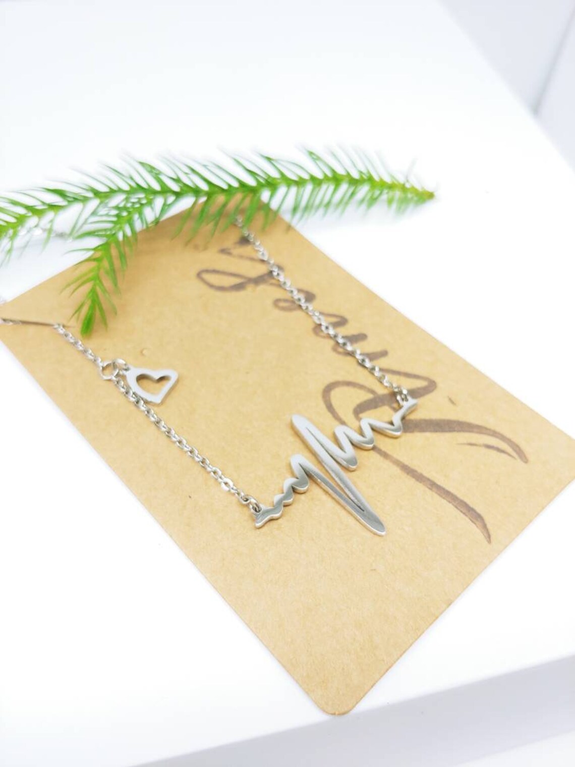 ECG electrocardiogram Heartbeat Stainless Steel Necklace - Etsy