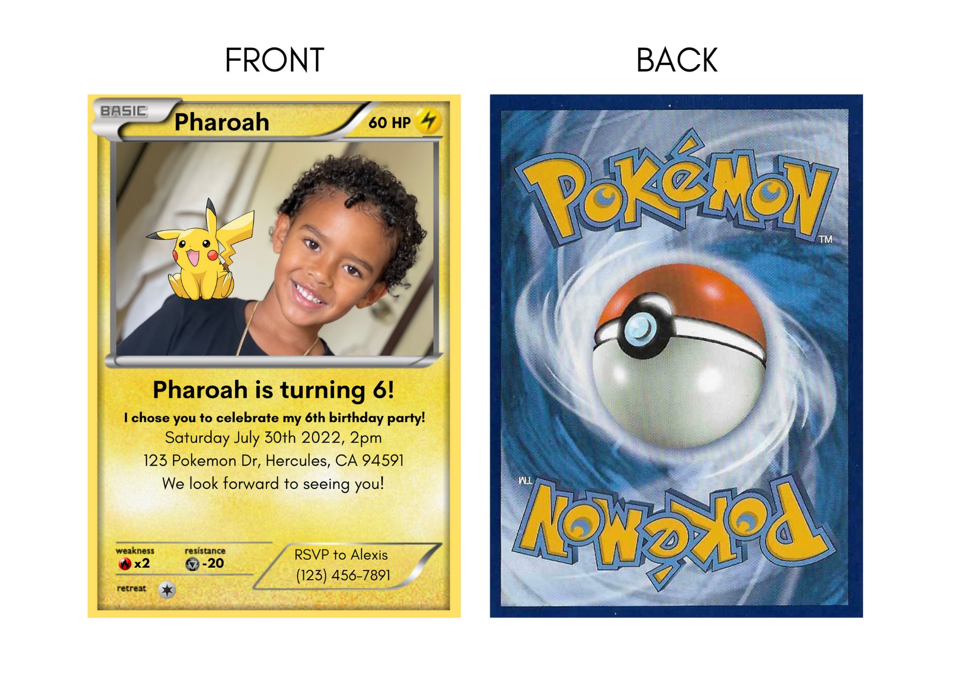 EDITABLE Pokemon Card Invitation - Etsy