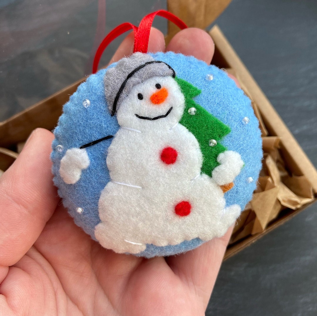 Snowman, Christmas Ornament, Felt Christmas Decorations, Felt Christmas ...