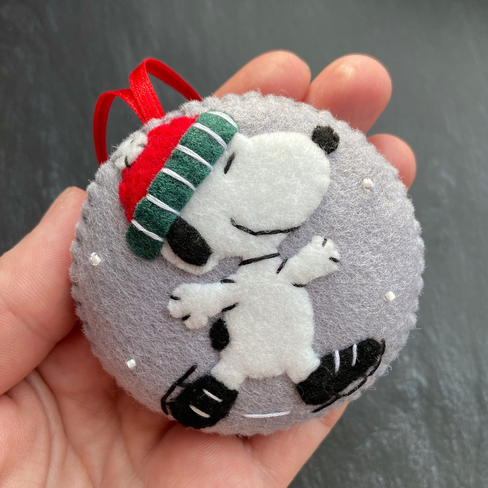 Felt Snoopy Ornamet Christmas Snoopy Christmas Snoopy - Etsy