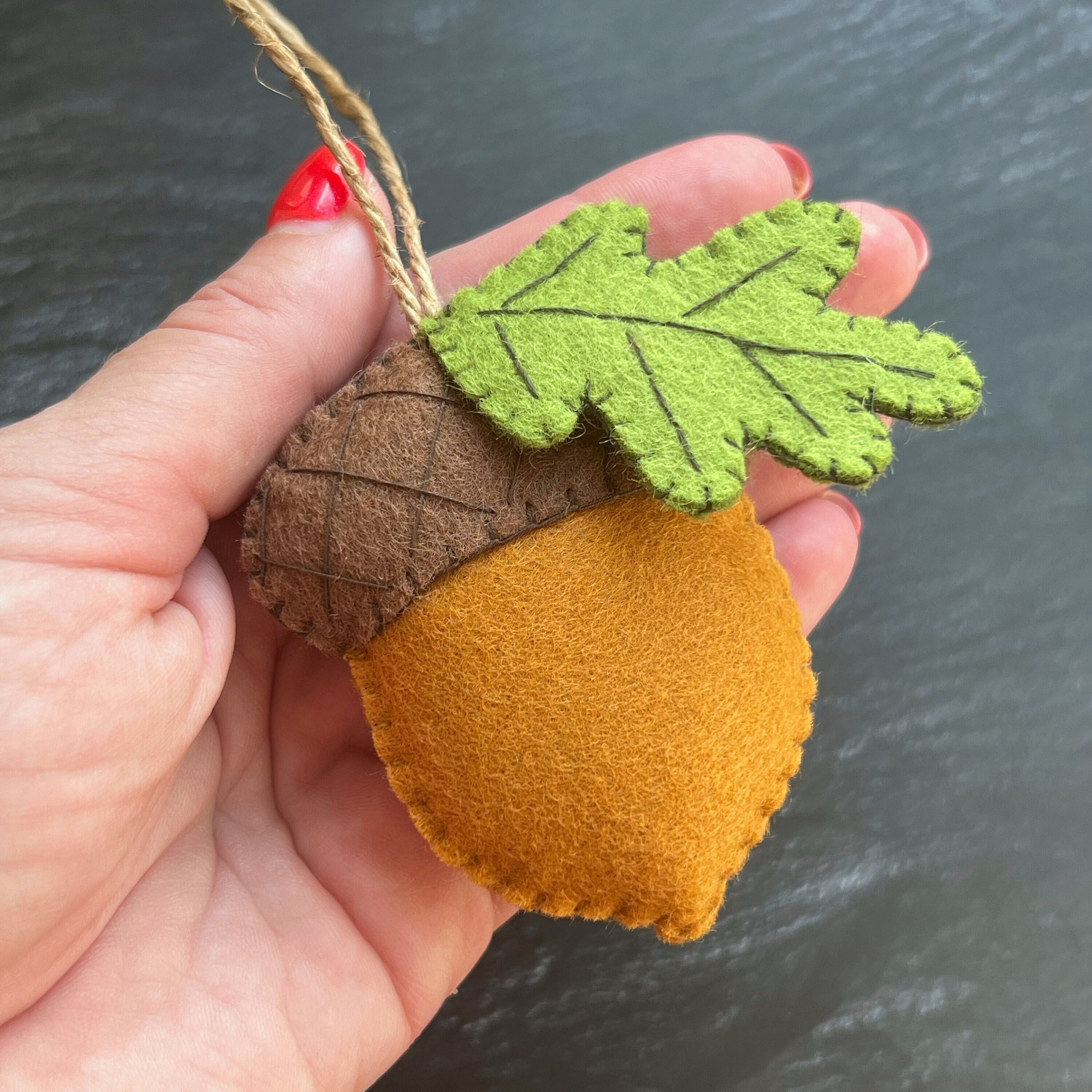 Felt Acorn Ornament, Handmade Rustic Fall Tree Decoration - Etsy