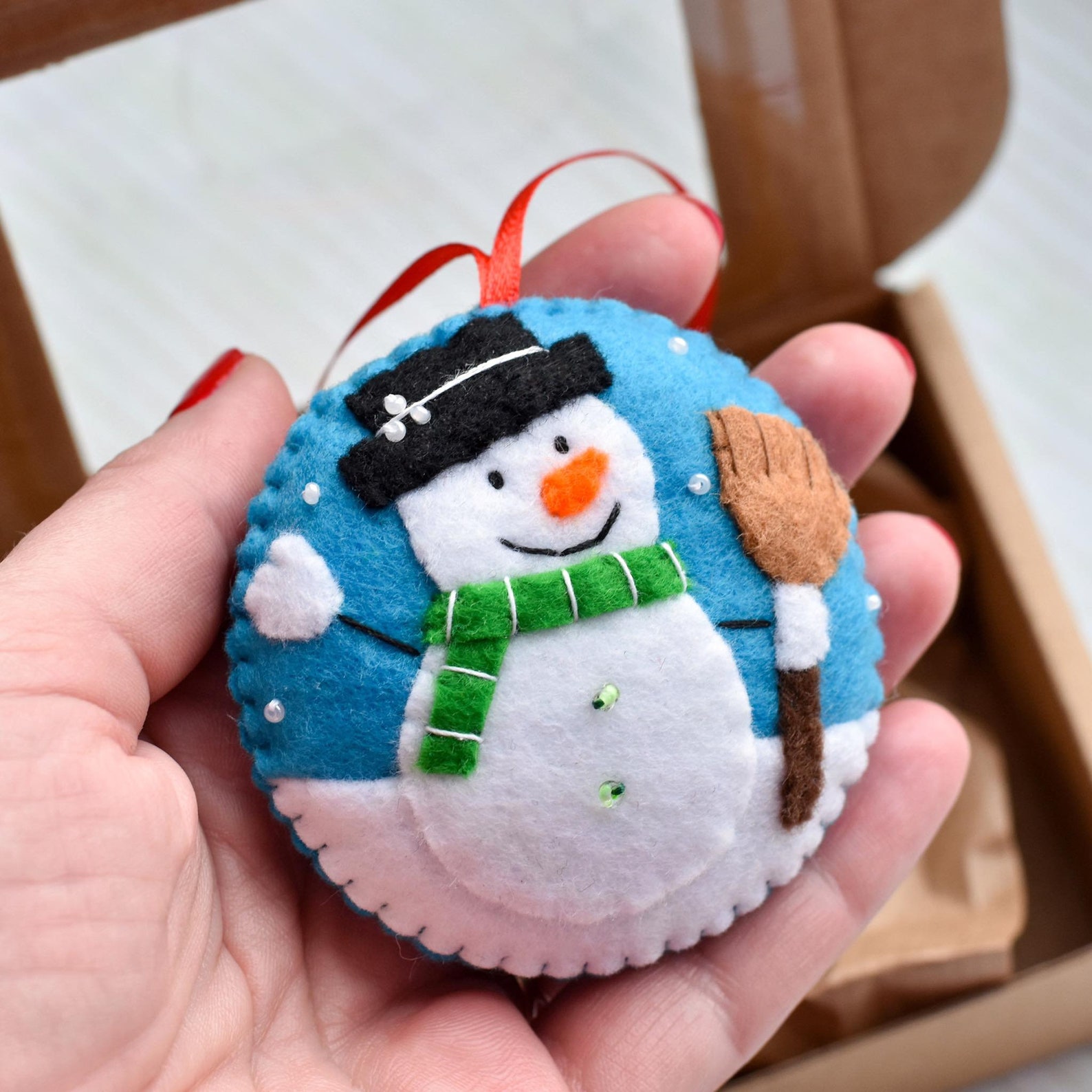 Christmas Decorations Snowman Ornament Christmas Felt | Etsy