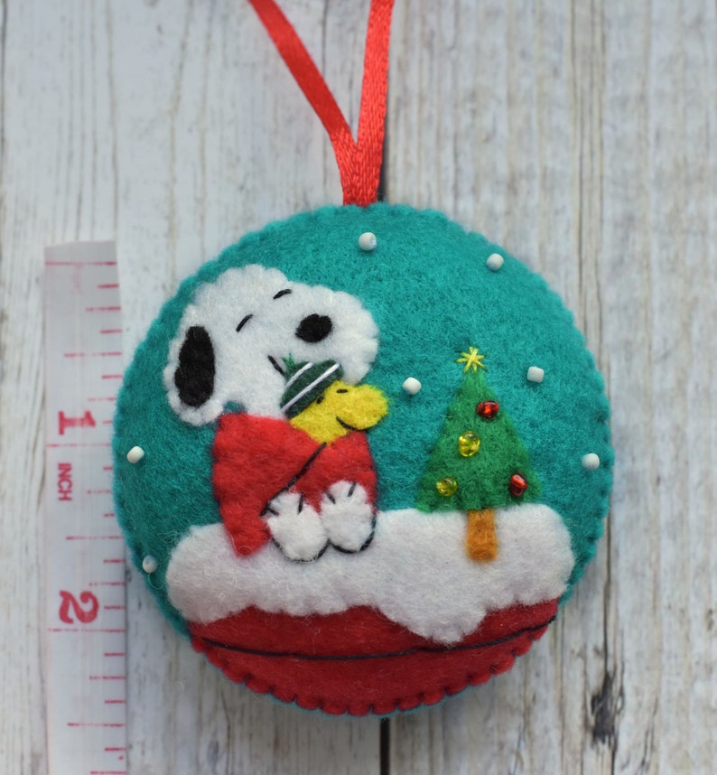 Snoopy Christmas Felt Christmas ornament Christmas Decorations | Etsy