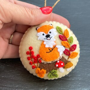 Felt Fall Decoration, Fox Ornament, Fall Tree Decoration, Autumn ...