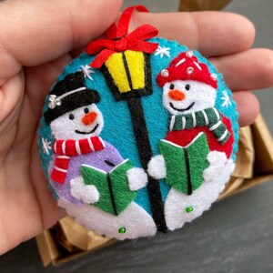 Christmas Decorations, Felt Snowman Ornament, Snowman Decor, Christmas ...