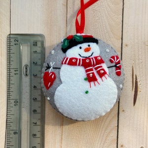 Felt Snowman Christmas Ornament, Handmade Xmas Tree Decor - Etsy