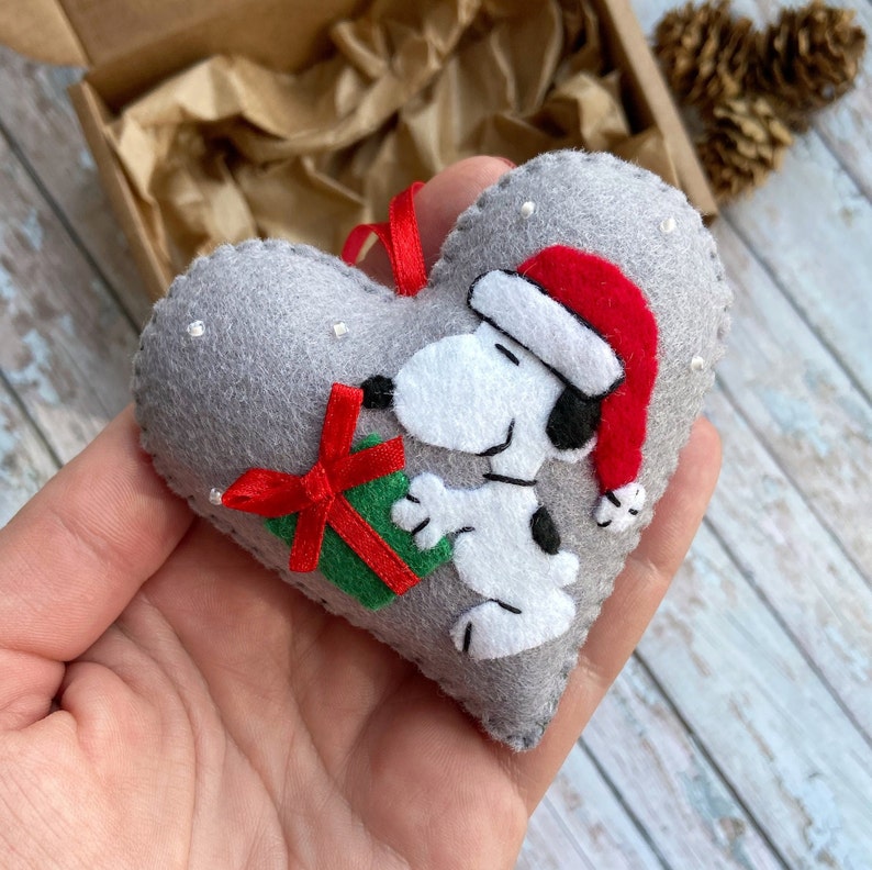 Snoopy Christmas Felt Ornament Snoopy Christmas Decoration - Etsy