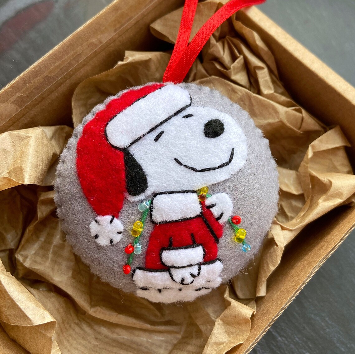 Snoopy Christmas Felt Christmas Decorations Christmas Ornament | Etsy