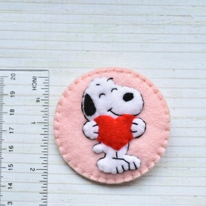 Felt Snoopy Brooch, Felt Brooch, Snoopy Brooch, Snoopy, Snoopy Handmade ...