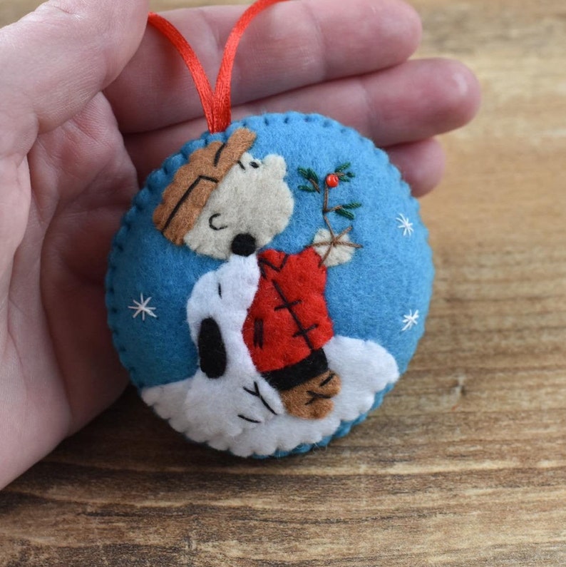 Set of 2 Snoopy Christmas Christmas Decorations Felt - Etsy Canada