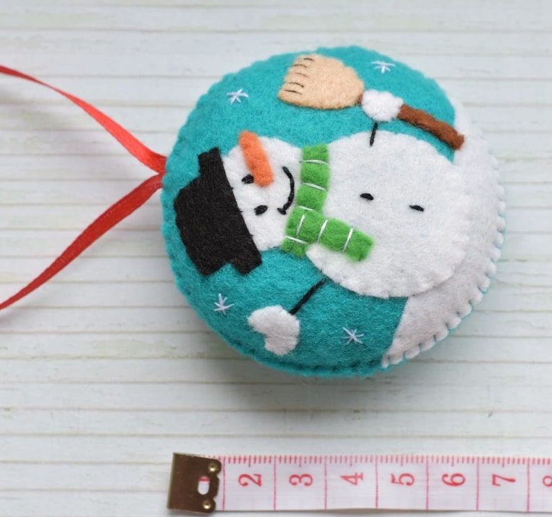 Christmas decorations Snowman ornament Christmas felt | Etsy