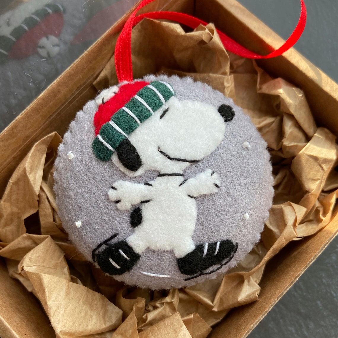 Felt Snoopy Ornamet Christmas Snoopy Christmas Snoopy - Etsy