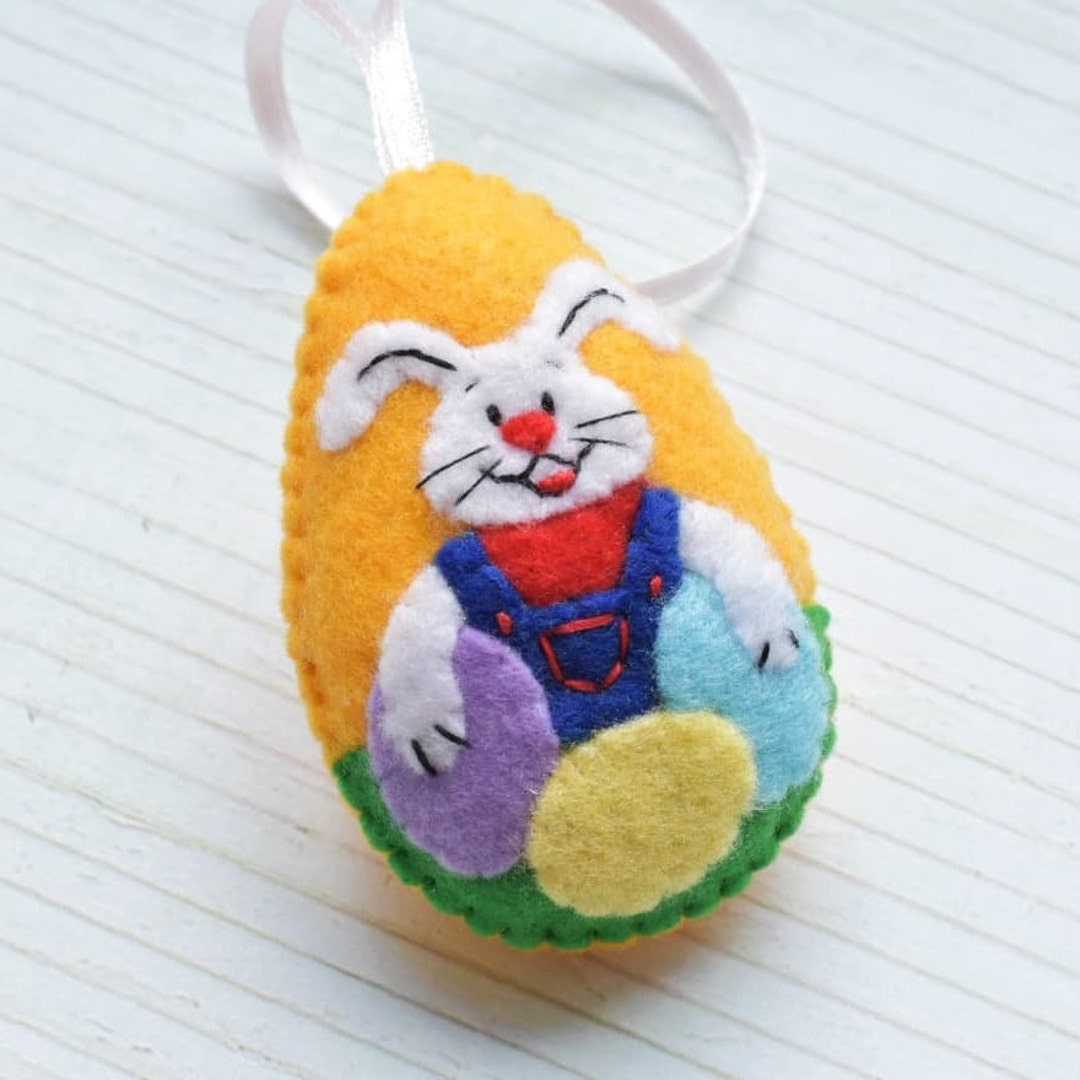 Easter Bunny, Easter Decoration, Felt Easter Ornament, Easter Egg With ...