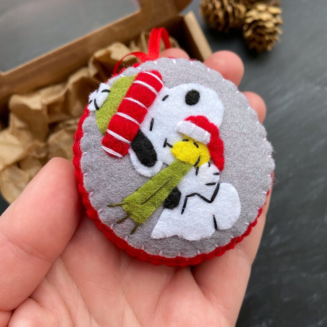 Snoopy Christmas Felt Ornament Christmas Decorations Snoopy - Etsy