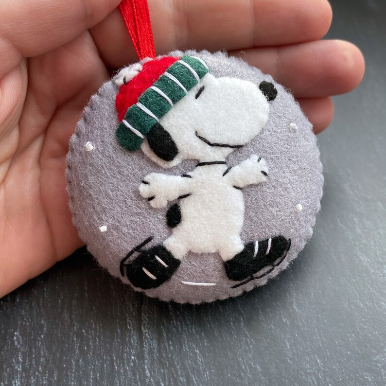 Felt Snoopy Ornamet Christmas Snoopy Christmas Snoopy - Etsy