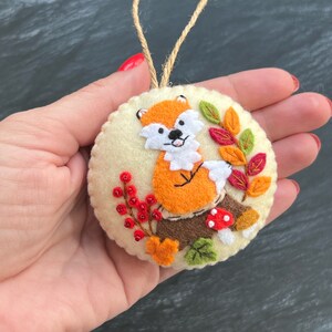 Felt Fall Decoration, Fox Ornament, Fall Tree Decoration, Autumn ...