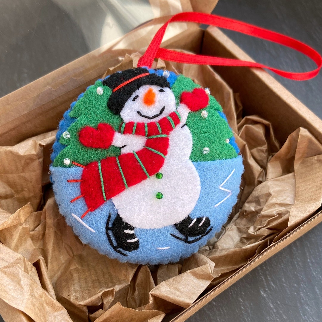 Felt Snowman Ornament, Christmas Decorations, Felt Christmas Decoration ...