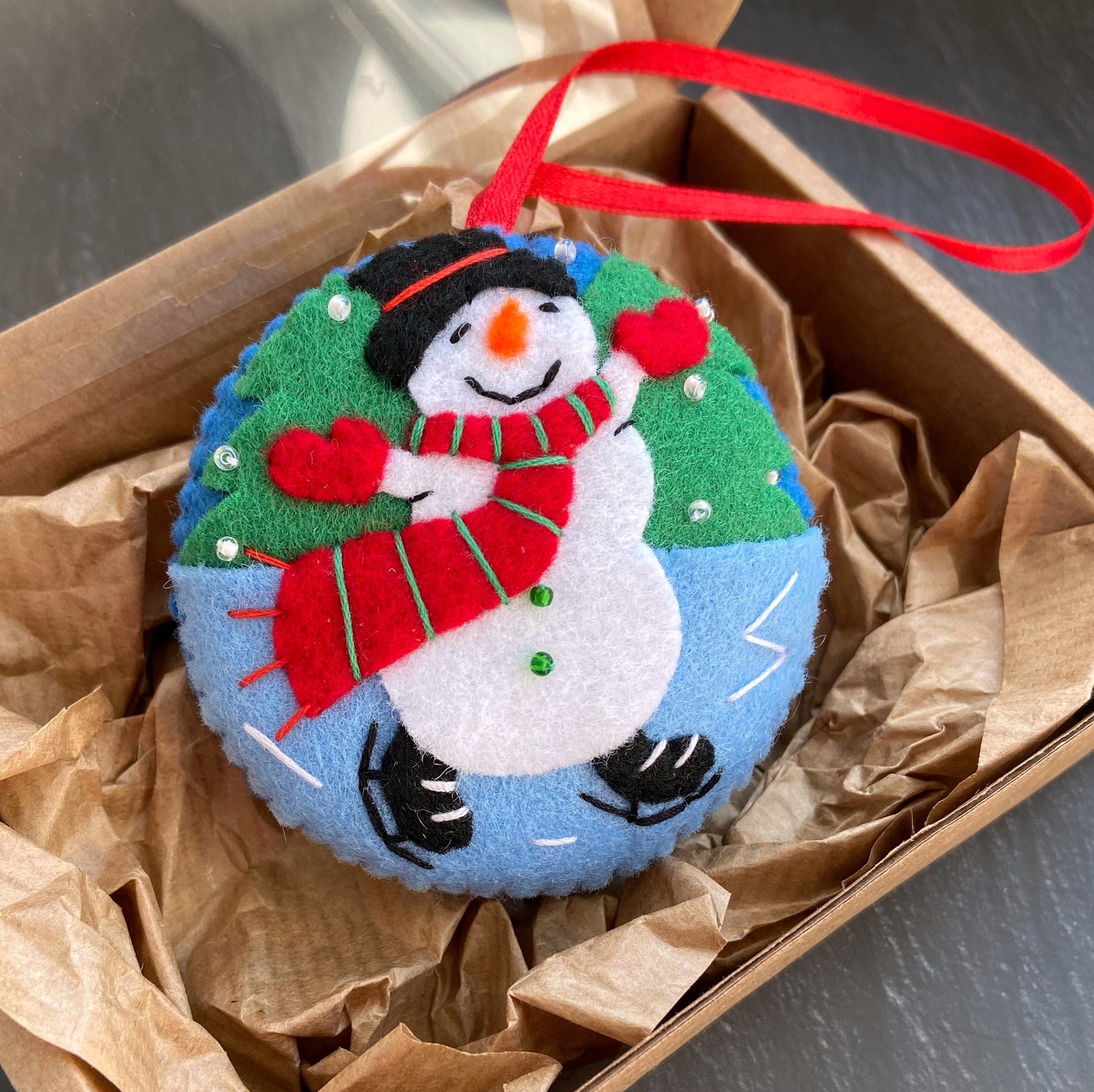 Felt Snowman Ornament Christmas Decorations Felt Christmas - Etsy