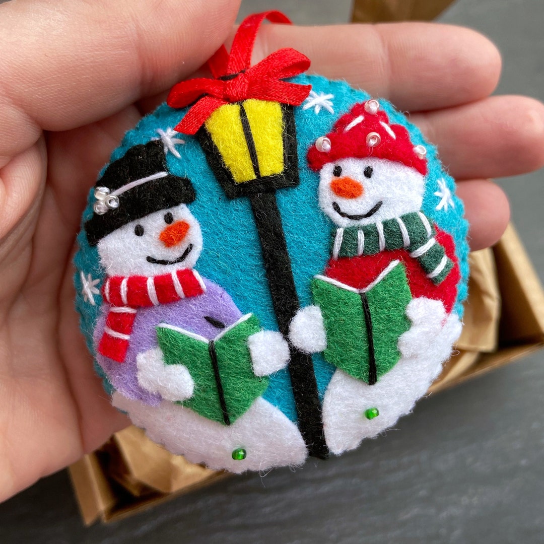 Christmas Decorations, Felt Snowman Ornament, Snowman Decor, Christmas ...