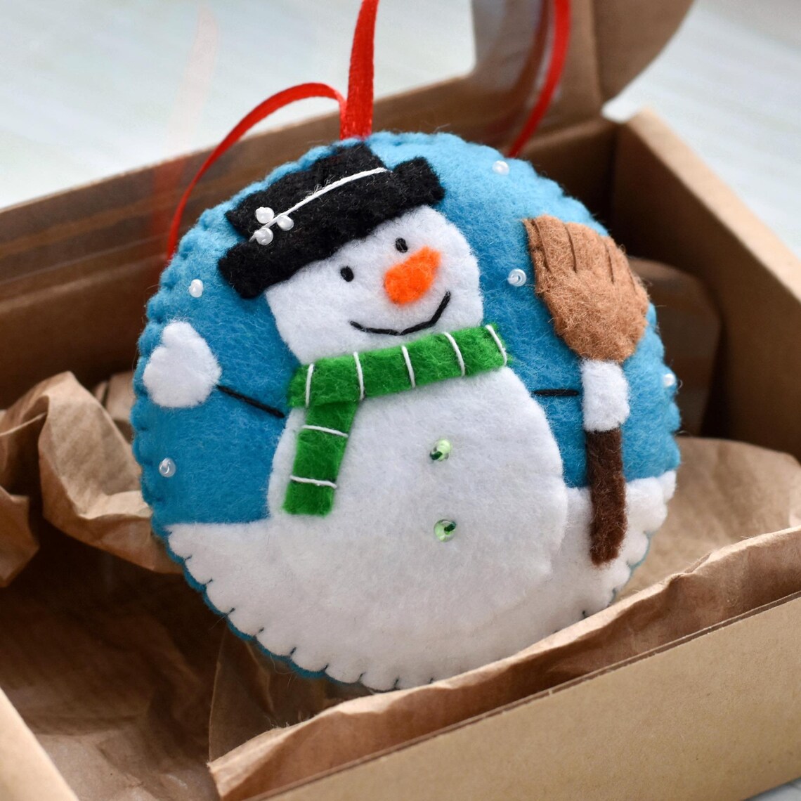 Christmas Decorations Snowman Ornament Christmas Felt | Etsy