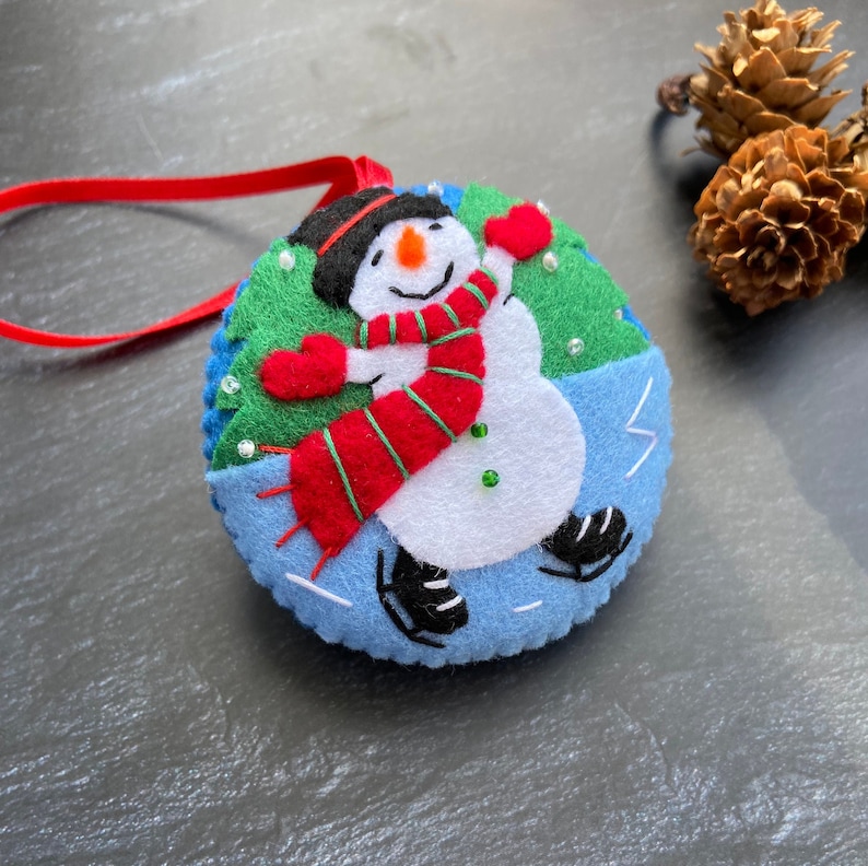 Felt Snowman Ornament Christmas Decorations Felt Christmas - Etsy