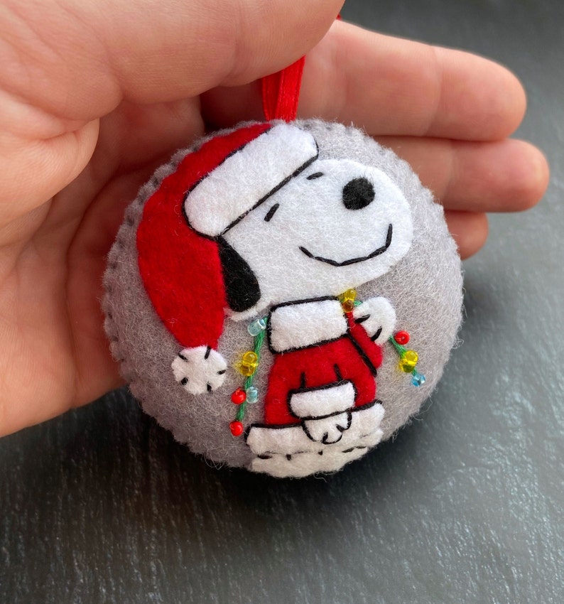 Snoopy Christmas Felt Christmas Decorations Christmas Ornament | Etsy