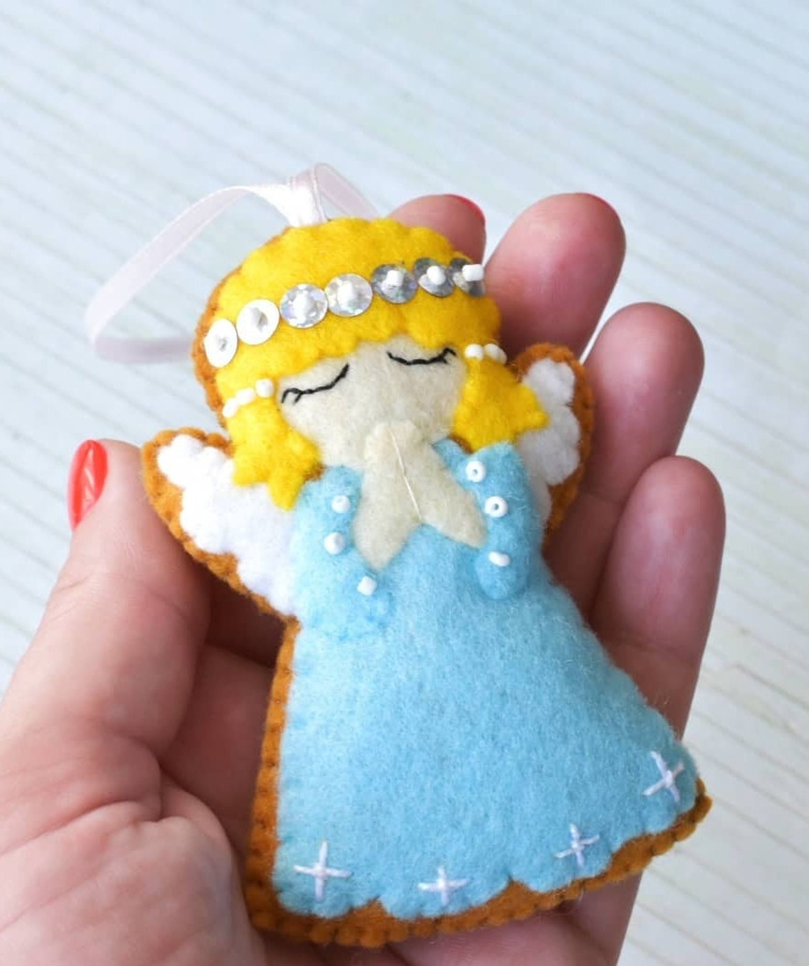 Felt Christmas Ornament Angel Felt Angel Gingerbread Angel Christmas ...