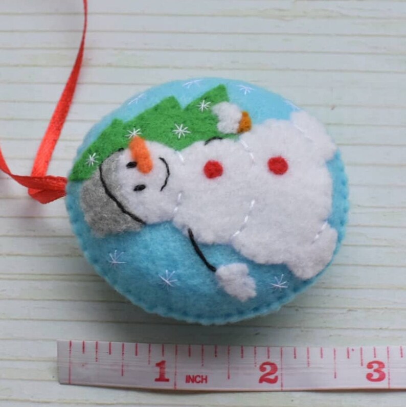 Snowman Christmas ornament Felt Christmas decorations Felt | Etsy