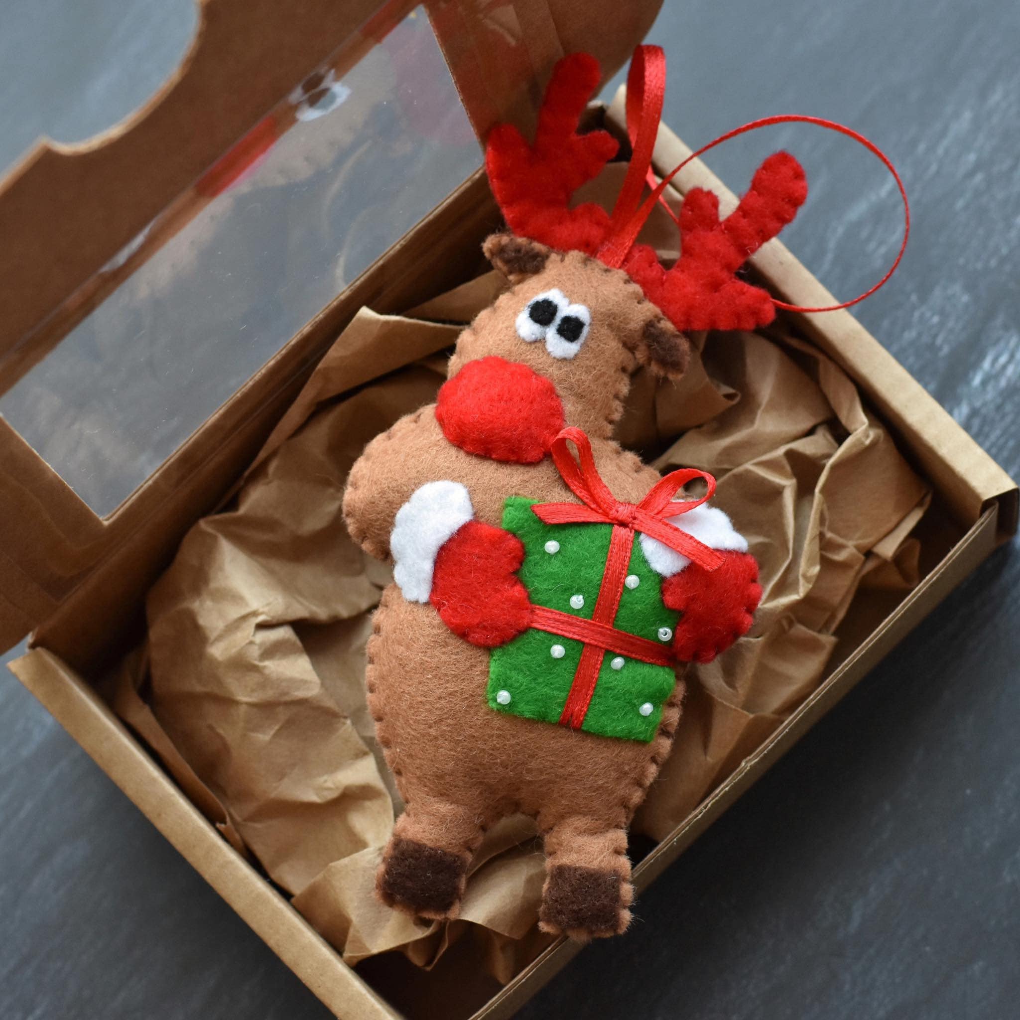 Felt Reindeer Ornament Christmas Decoration Christmas Tree - Etsy