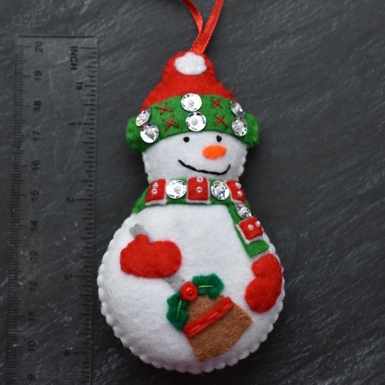 Felt Snowman Christmas Ornament, Handmade Holiday Decor - Etsy