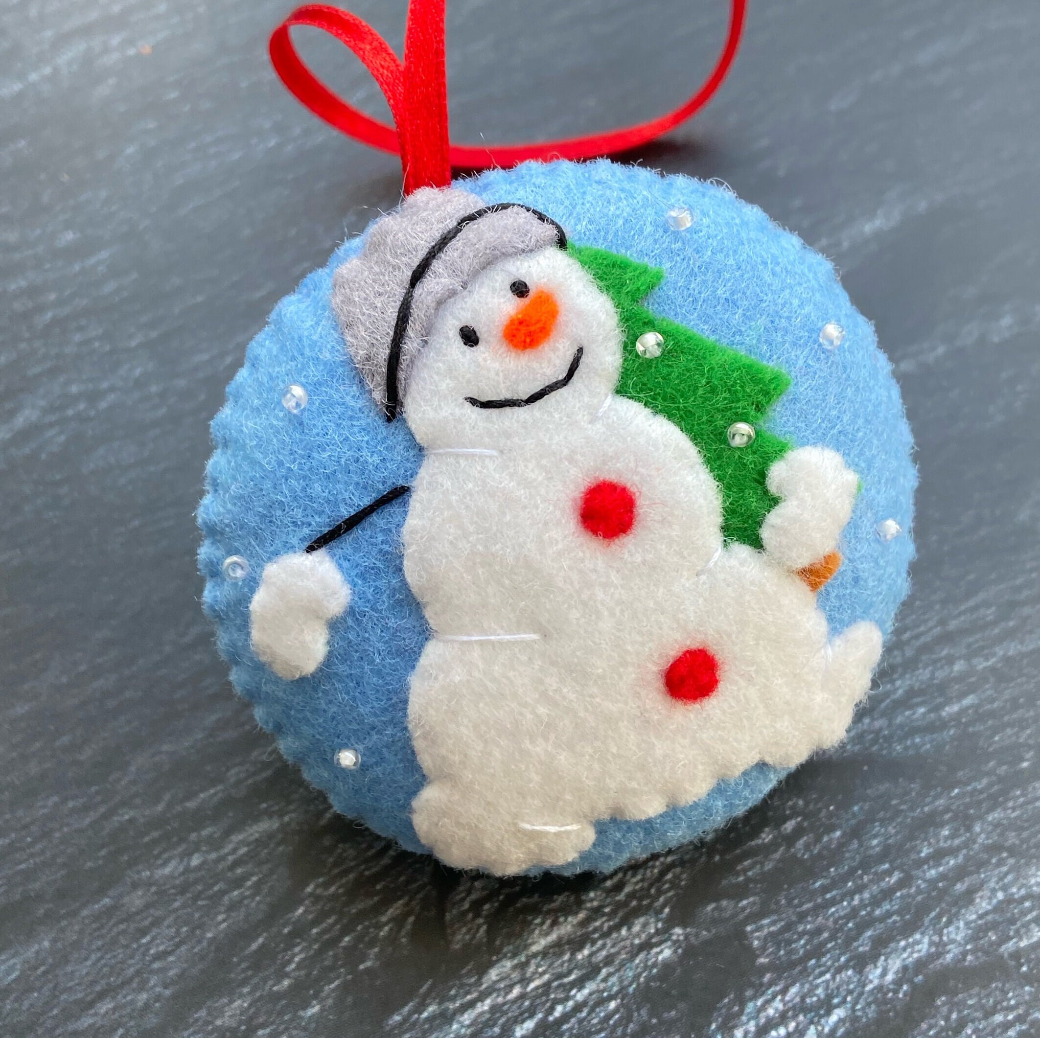 Snowman Christmas Ornament Felt Christmas Decorations Felt | Etsy