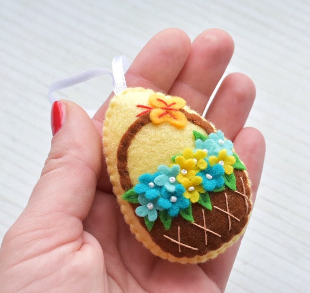 Felt Easter Ornament Easter Decoration Easter Egg Felt Egg | Etsy