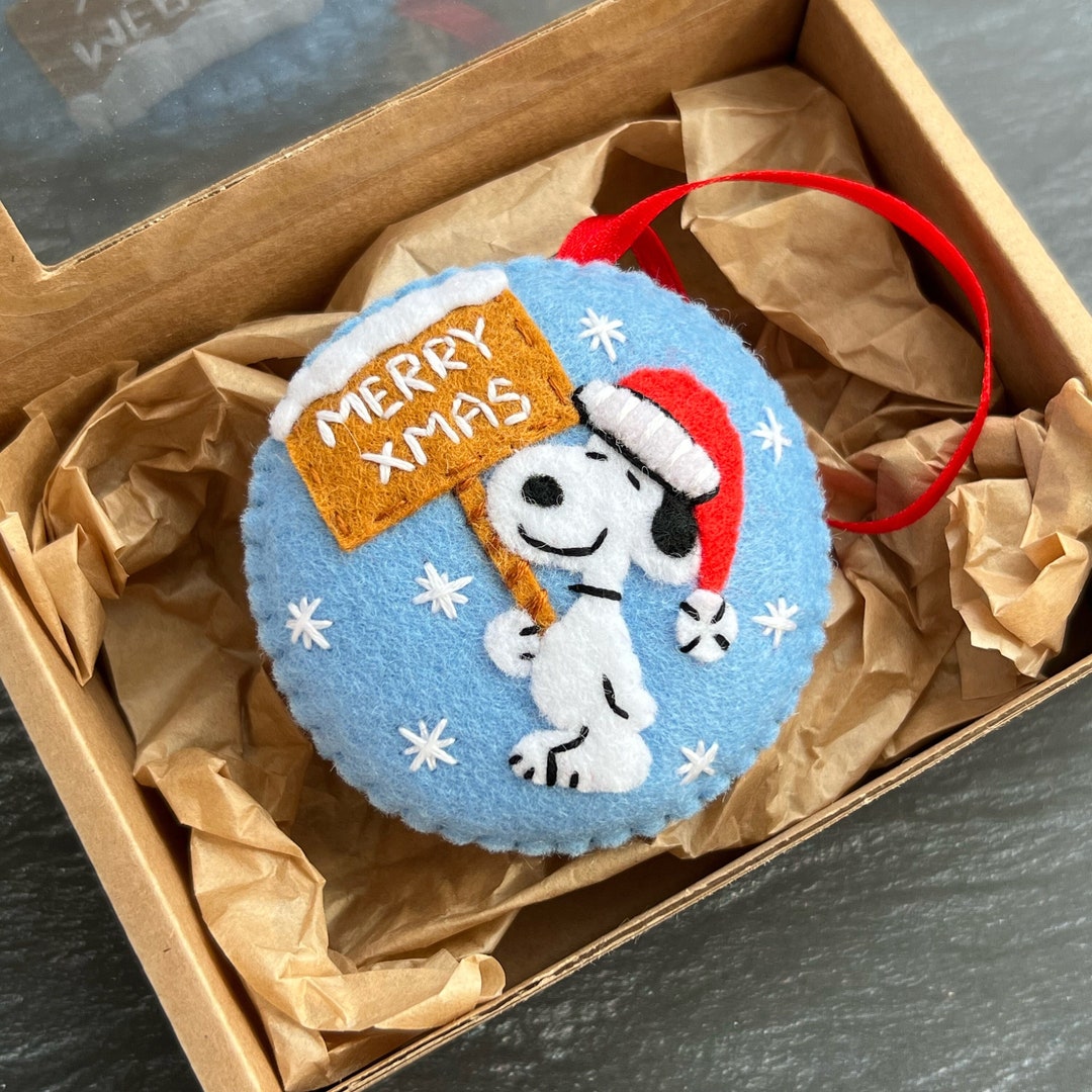 Christmas Snoopy Ornament, Felt Christmas Decoration, Christmas Tree ...